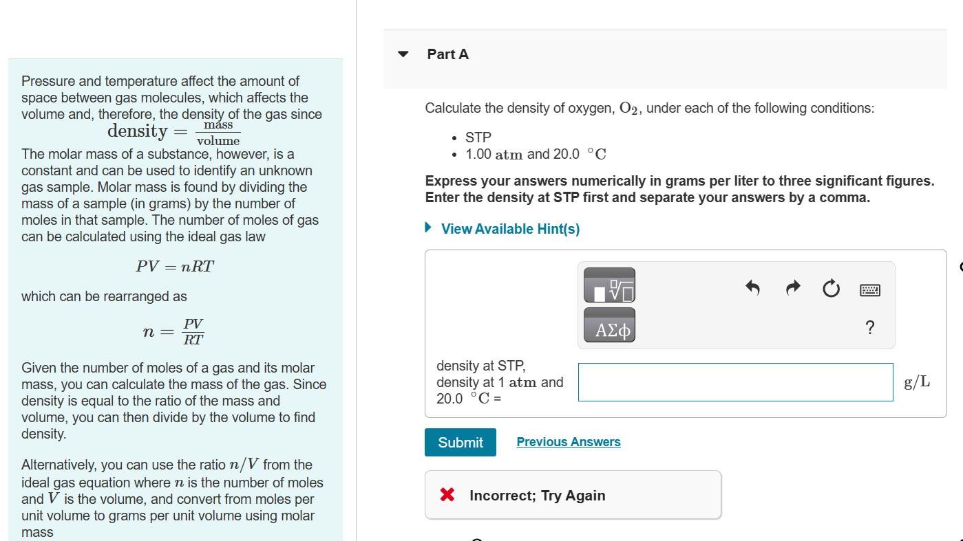 Solved space between gas molecules, which affects the volume | Chegg.com