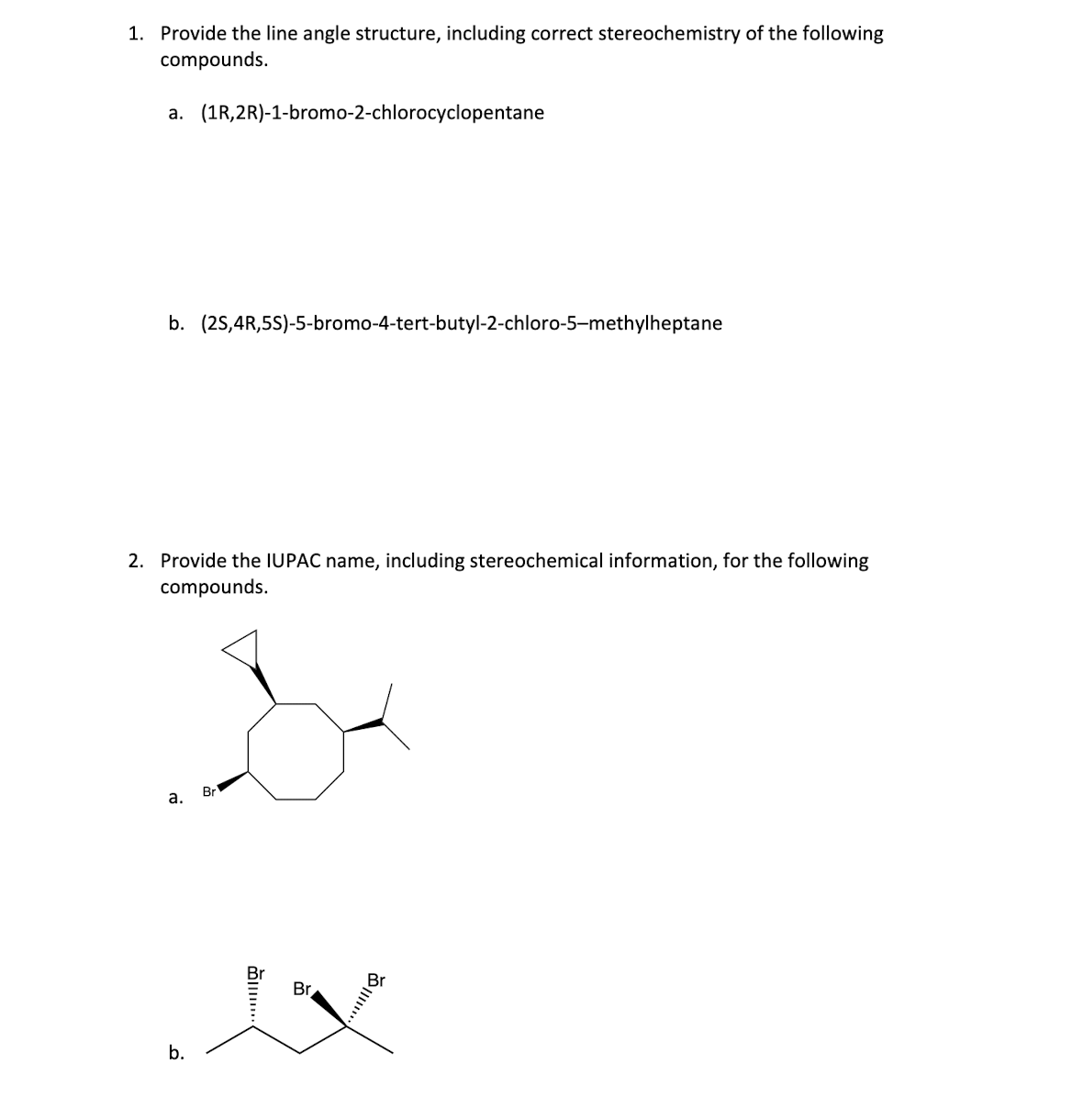 Solved Provide the line angle structure, including correct | Chegg.com