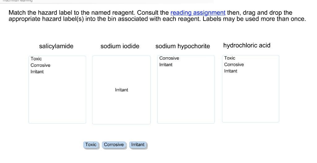 Solved Match the hazard label to the named reagent. Consult | Chegg.com