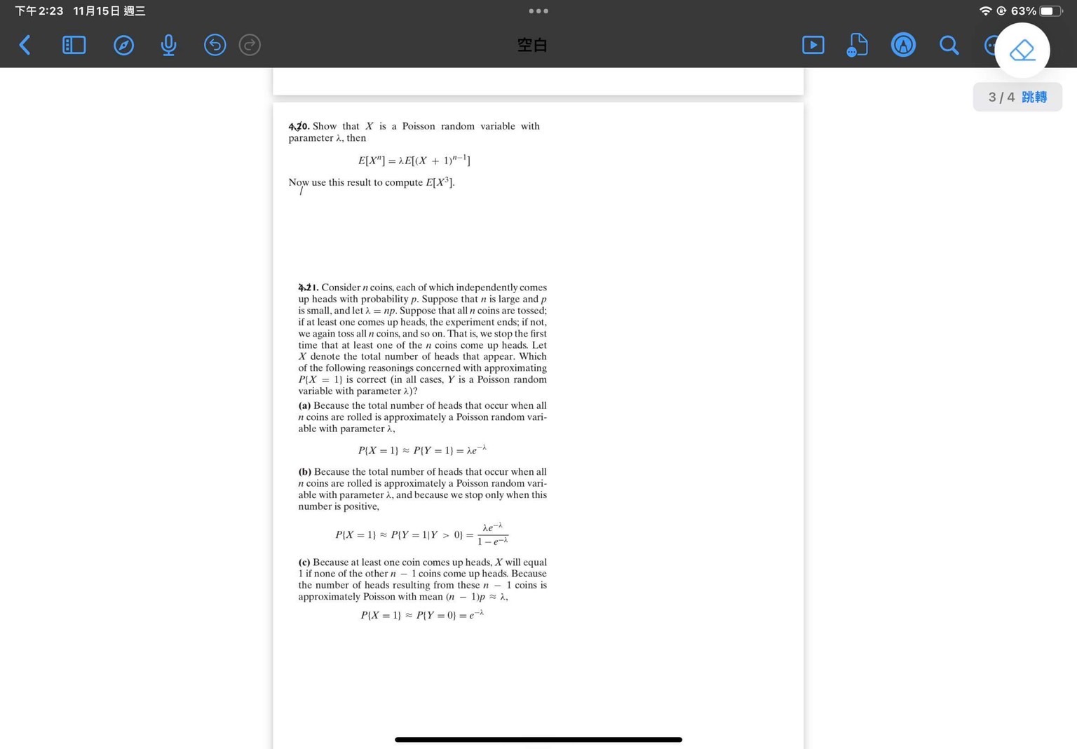 Solved 420. Show that X is a Poisson random variable with | Chegg.com