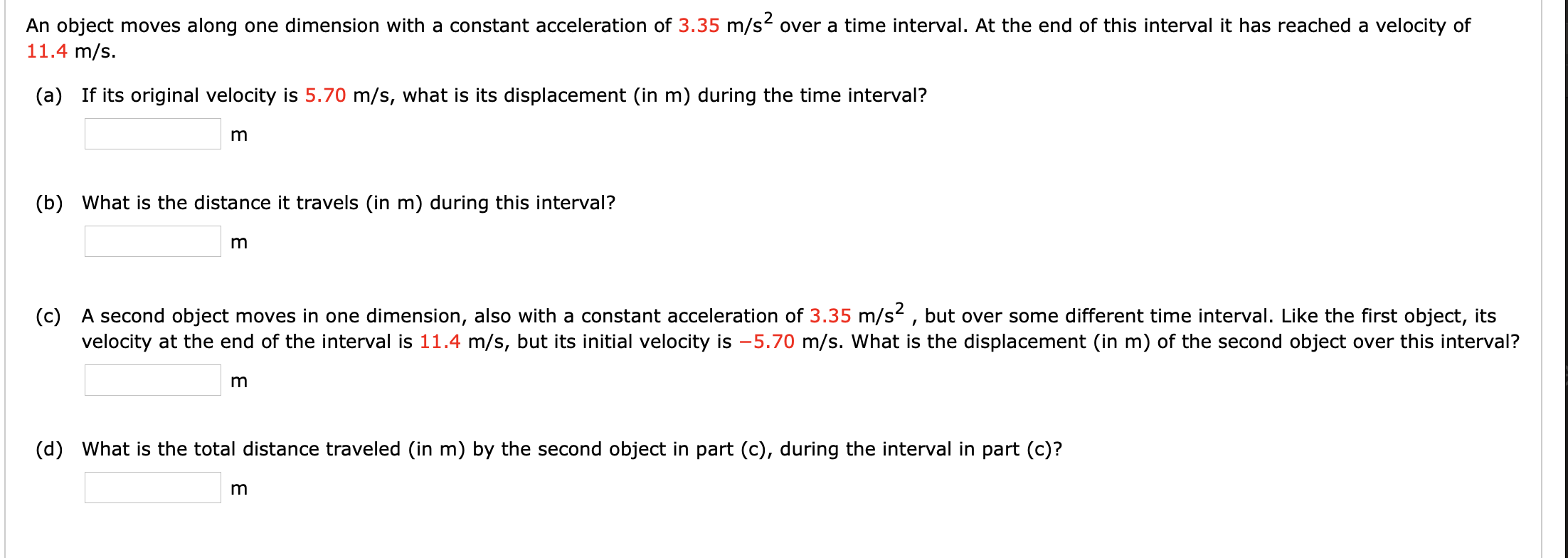 Solved An object moves along one dimension with a constant | Chegg.com