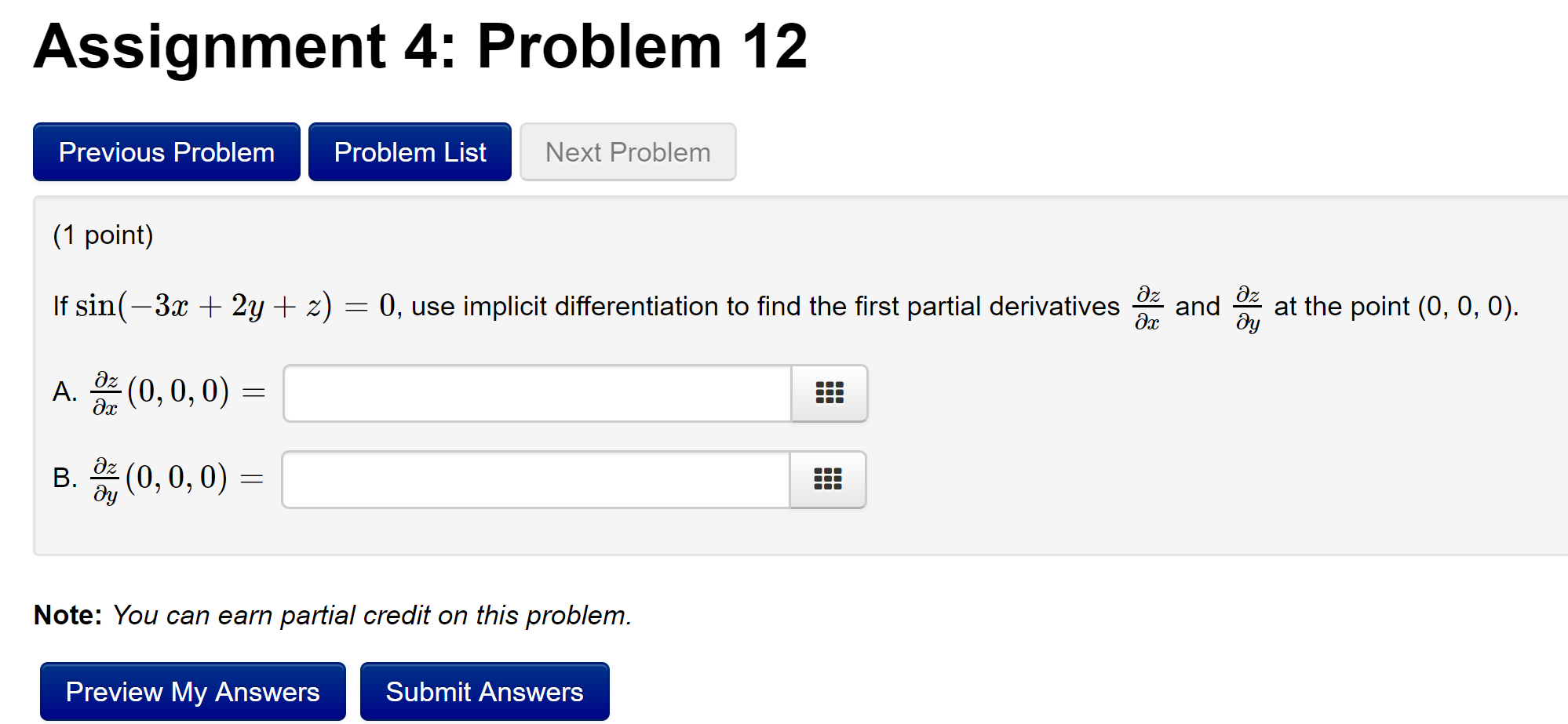 Solved Assignment 4: Problem 12 Previous Problem Problem | Chegg.com Solved Assignment 4: Problem 12 Previous Problem Problem | Chegg.com