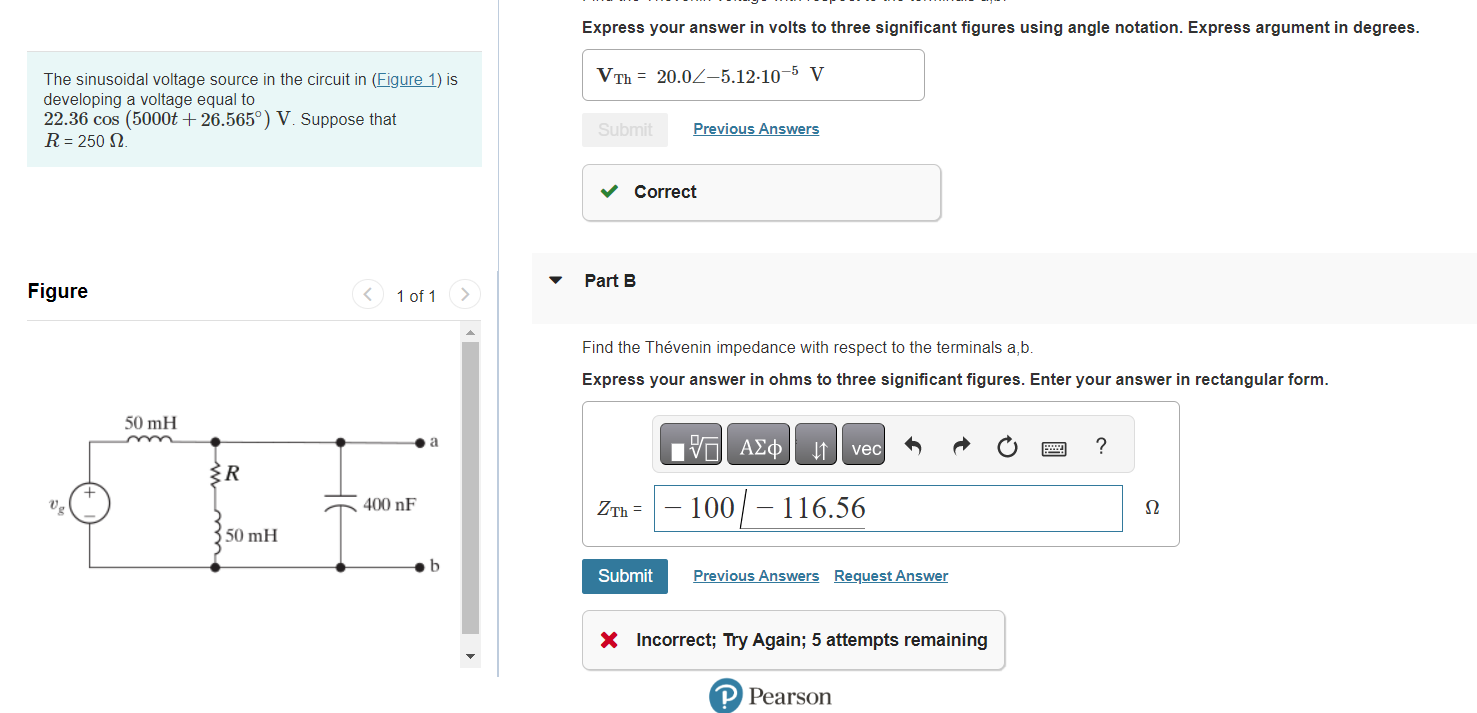 Solved The sinusoidal voltage source in the circuit in | Chegg.com