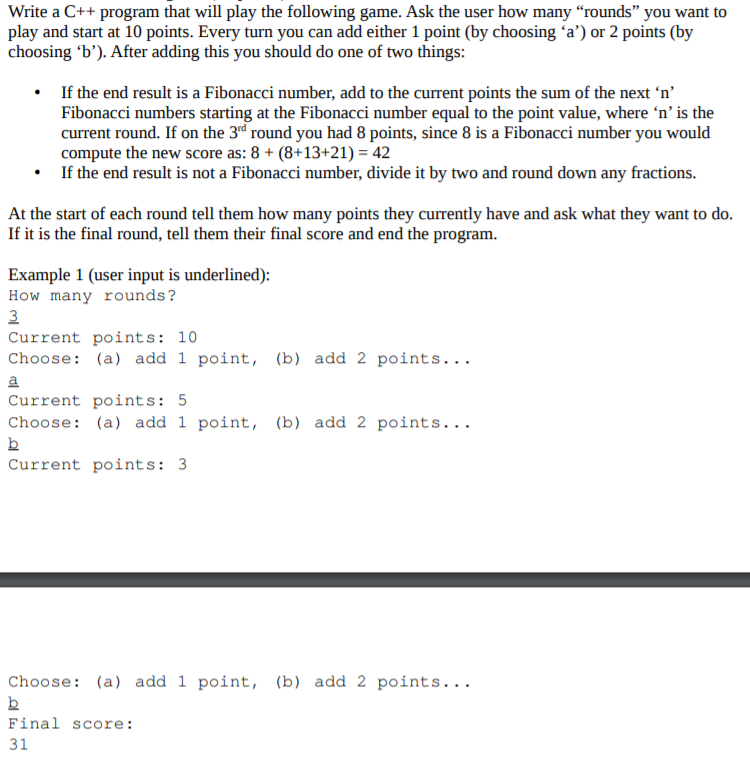 Solved Write a C++ program that will play the following | Chegg.com