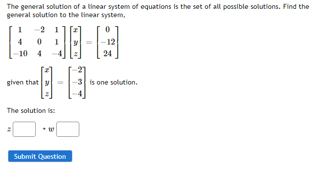 Solved The general solution of a linear system of equations | Chegg.com