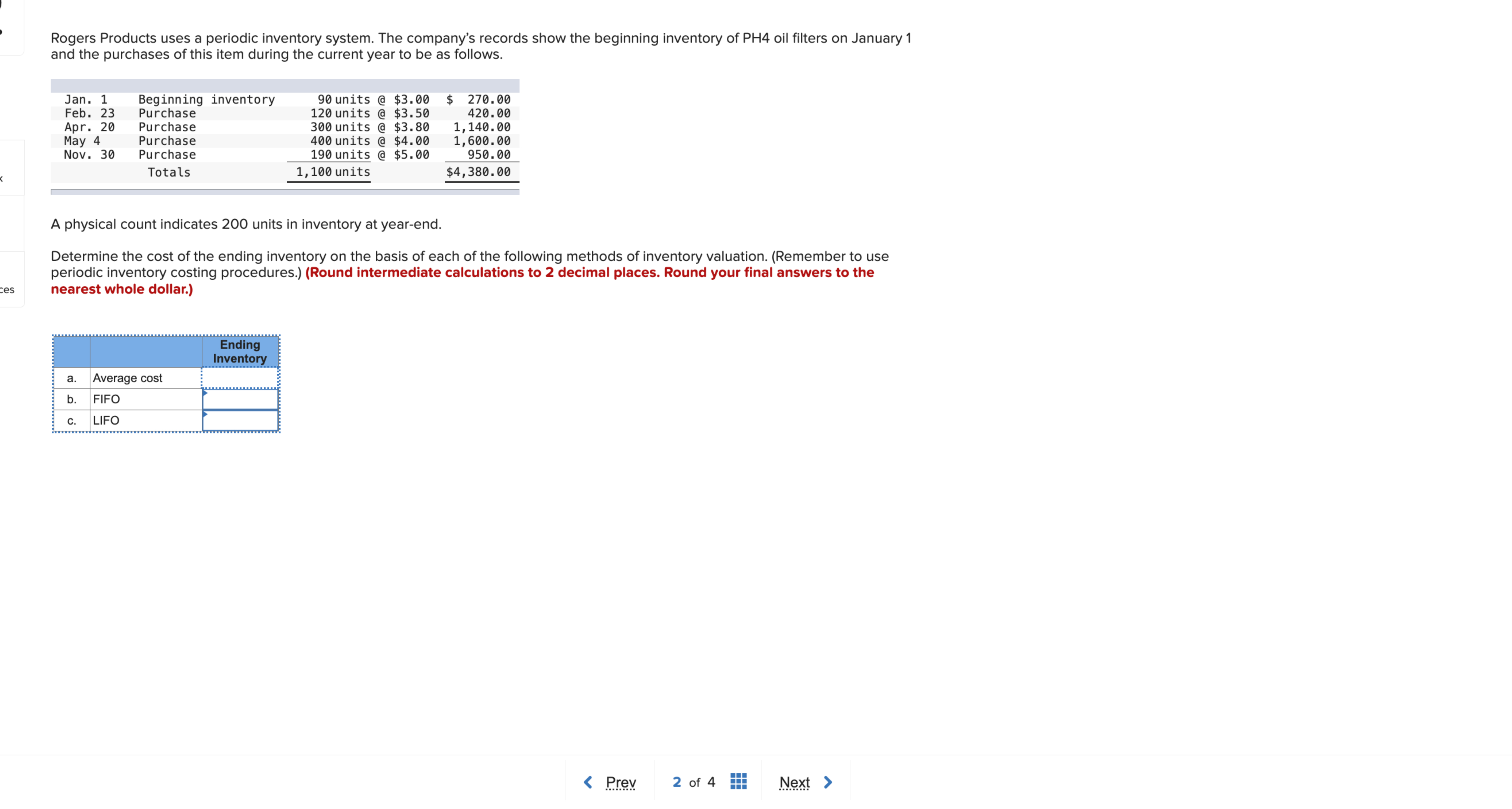 Solved Rogers Products uses a periodic inventory system. The | Chegg.com