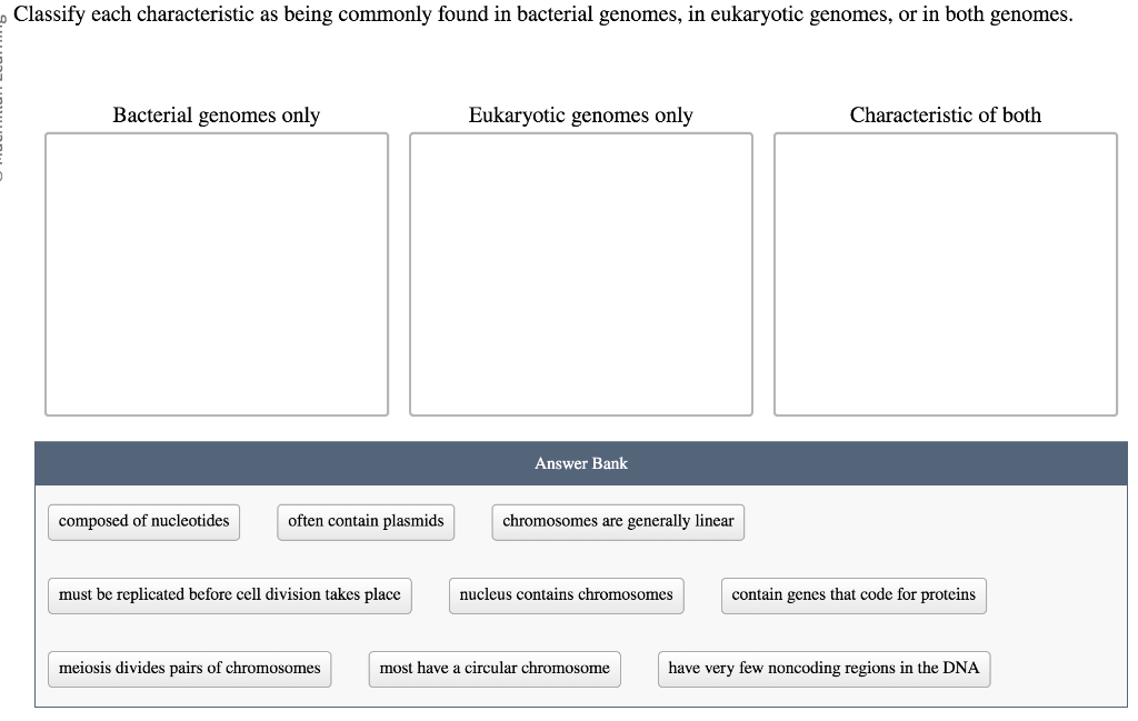 Solved Classify each characteristic as being commonly found | Chegg.com
