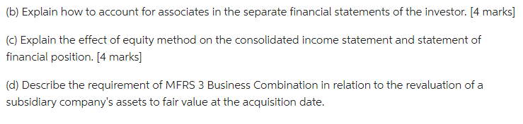 Solved (b) Explain how to account for associates in the | Chegg.com