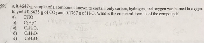 Solved 59. A 0.4647-g sample of a compound known to contain | Chegg.com