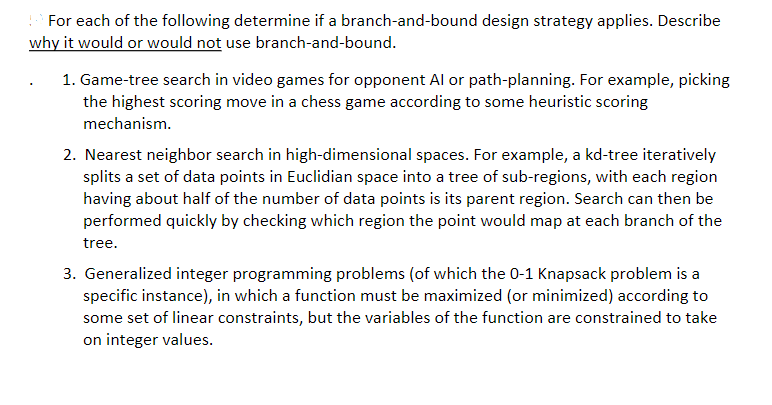 Solved For each of the following determine if a | Chegg.com