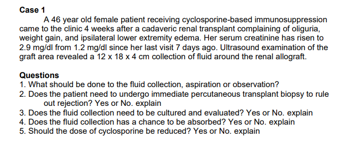 Solved Case 1 A 42 year old female was admitted with a | Chegg.com