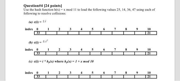 Solved Question4 24 Points Use The Hash Function Hx X 6583