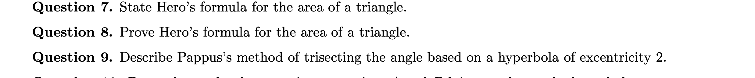 Solved Question 7. State Hero's formula for the area of a | Chegg.com