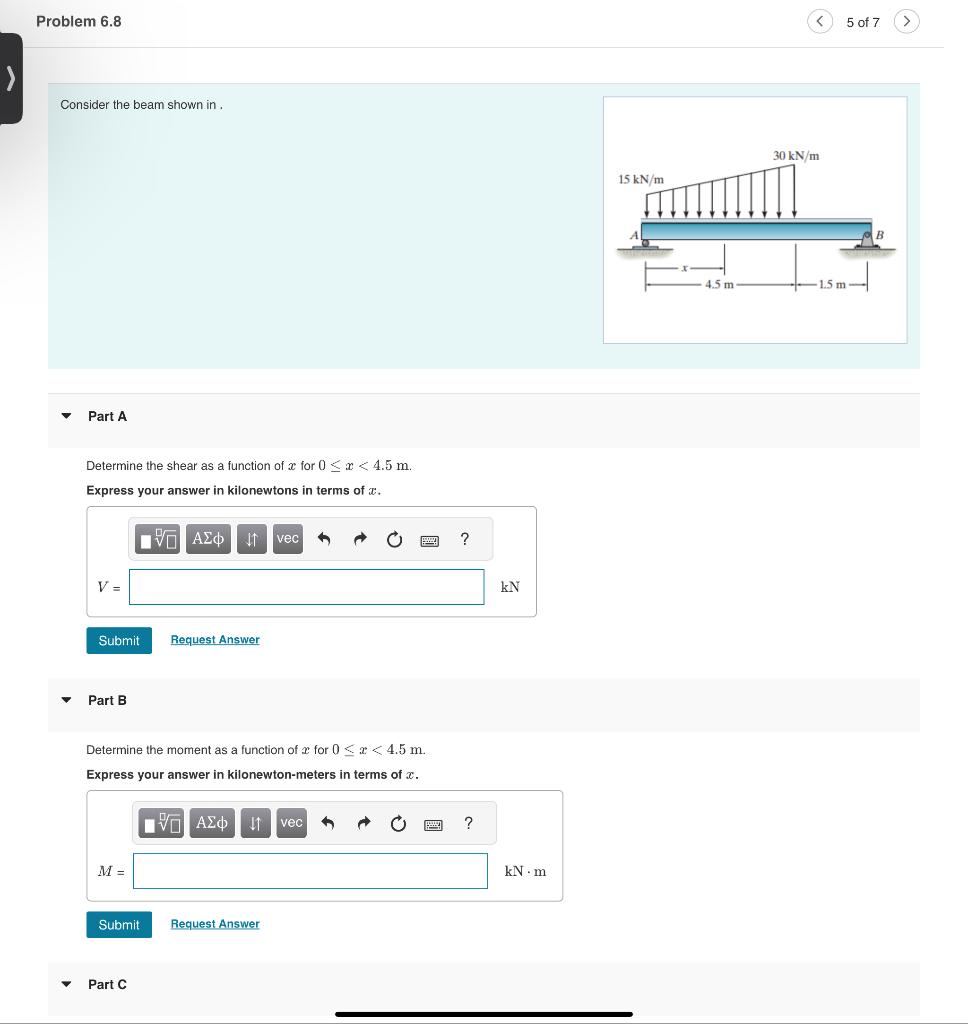 Solved Consider the beam shown in . Part A Determine the | Chegg.com