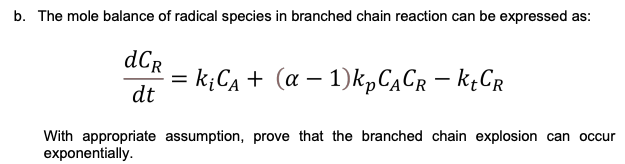 REACTION ENGINEERING IIExplosions occur when the rate | Chegg.com