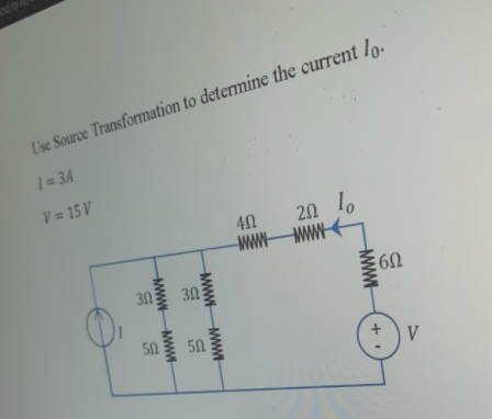 Solved Use Source Transformation to determine the current | Chegg.com