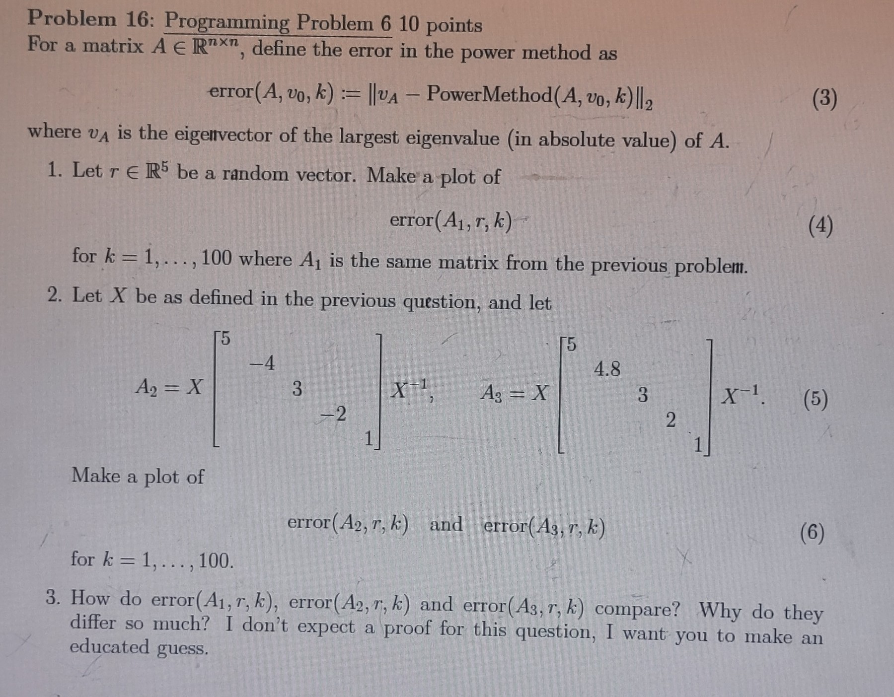Solved Problem 16: Programming Problem 610 points For a | Chegg.com