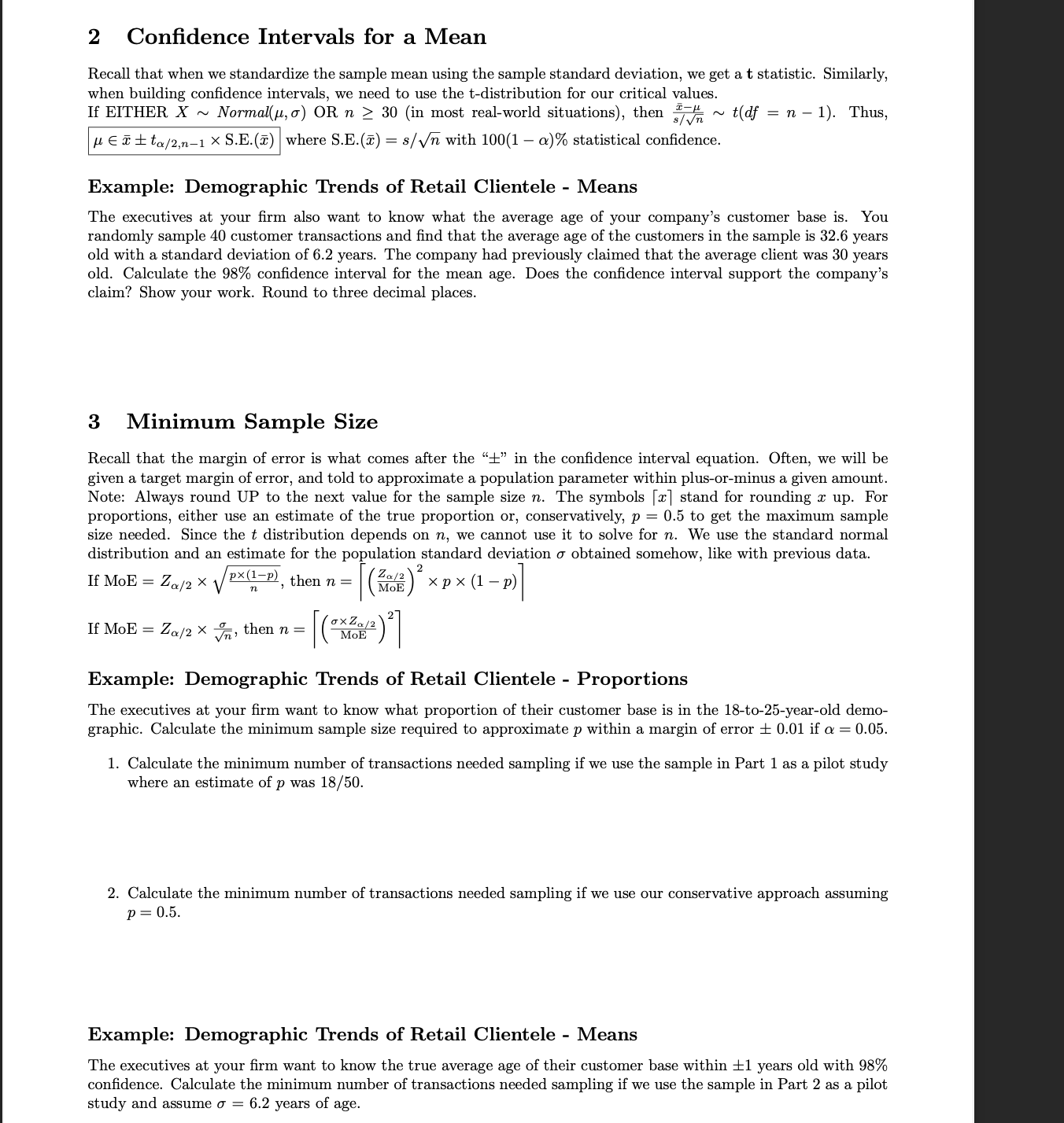 Confidence Interval Formula Standard Error