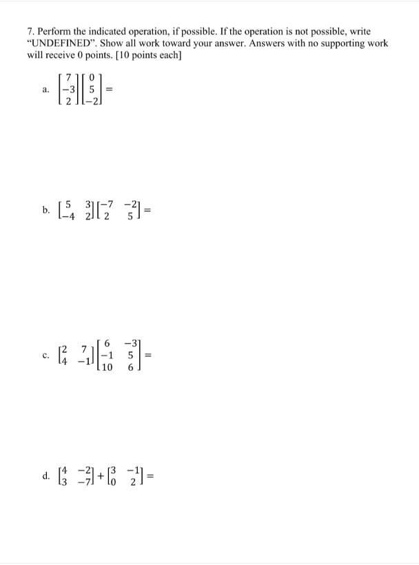 Solved Perform the indicated operation, if possible. If the | Chegg.com