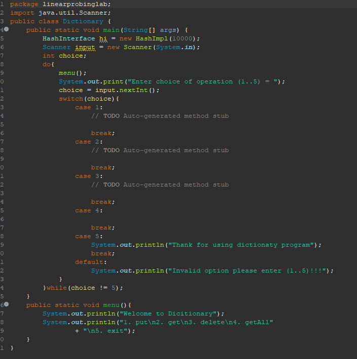 Solved package linearprobinglab; import java.util.Scanner; | Chegg.com