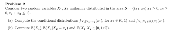 Problem 2 Consider two random variables X1,X2 | Chegg.com