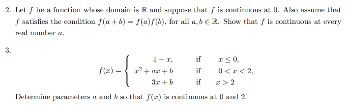 Solved 2. Let f be a function whose domain is R and suppose | Chegg.com