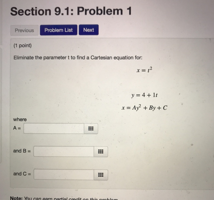 Solved Section 9.1: Problem 1 Previous Problem List Next (1 | Chegg.com