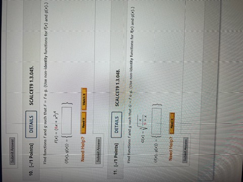 Solved Find functions f and g such that f=f∘g. (Use | Chegg.com