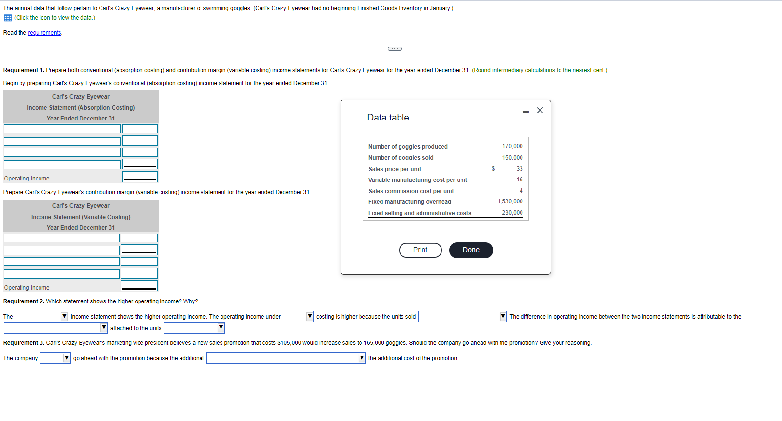 Solved The annual data that follow pertain to Carl's Crazy | Chegg.com