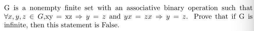 Solved G Is A Nonempty Finite Set With An Associative Binary