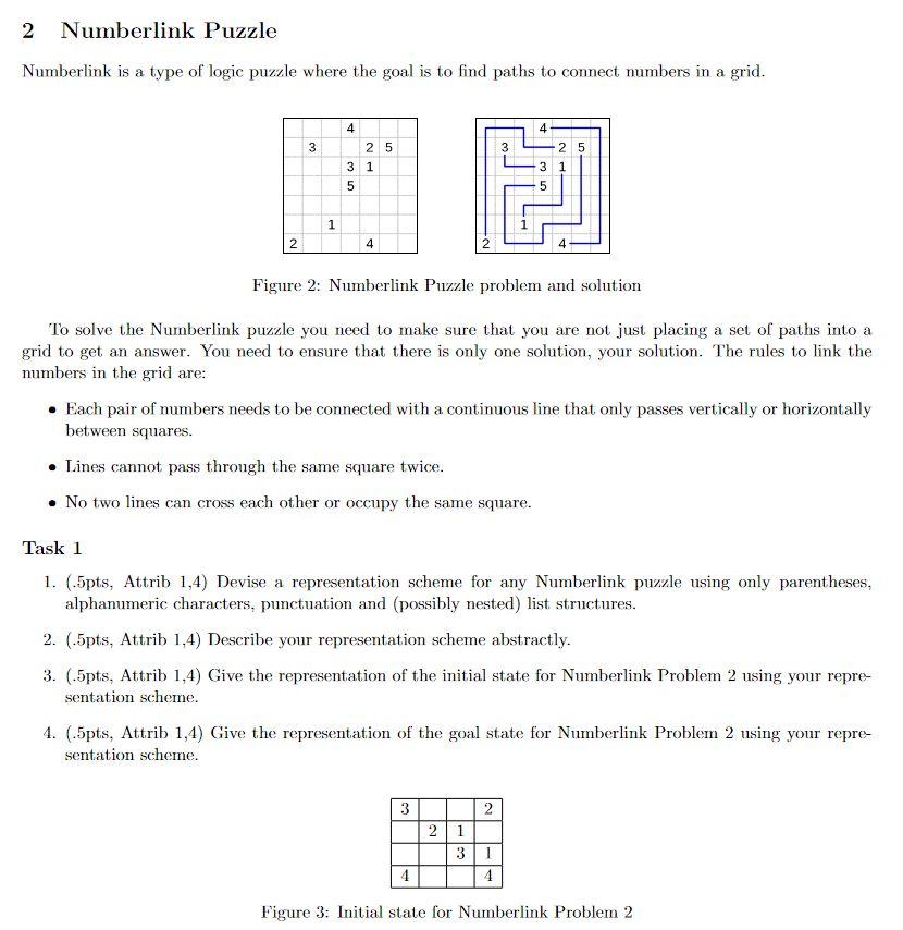 Solved Numberlink is a type of logic puzzle where the goal | Chegg.com