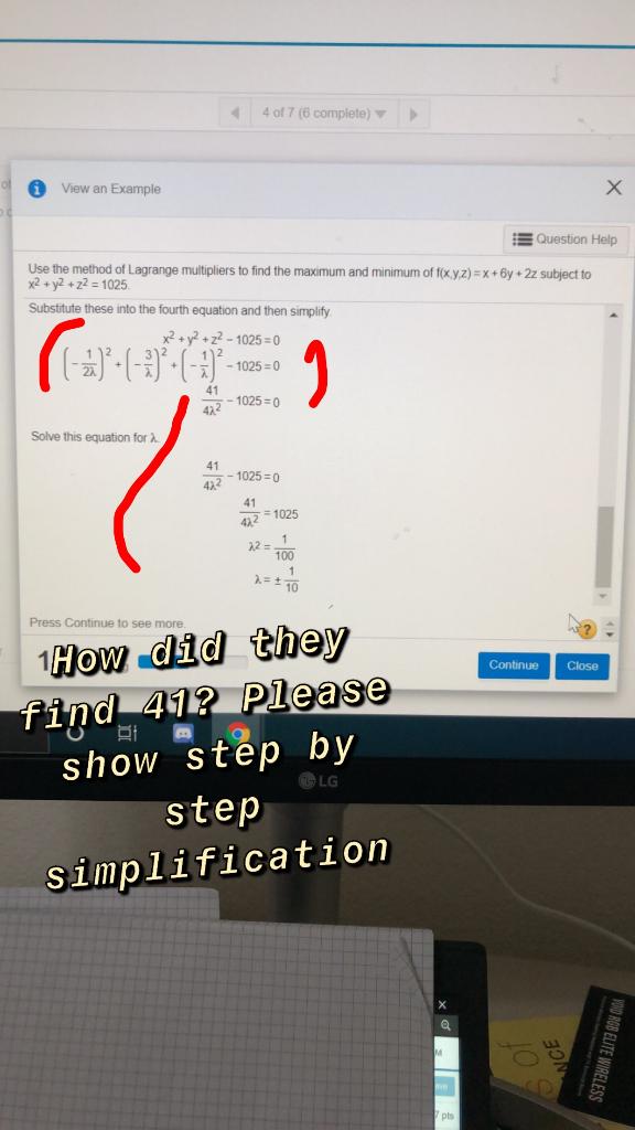 Solved 4 of 7 (0 complete) 1 View an Example Х Question Help | Chegg.com
