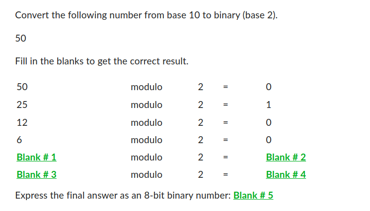 Solved Convert the following number from base 10 to binary | Chegg.com