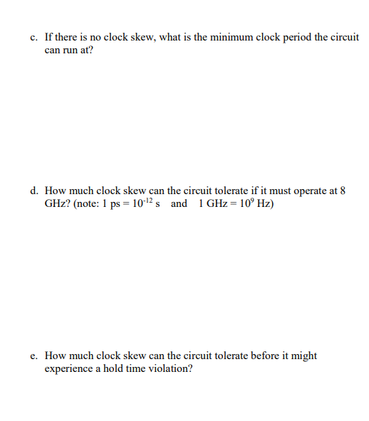 Solved 19. (20 pts) Sequential Logic Timing You are | Chegg.com
