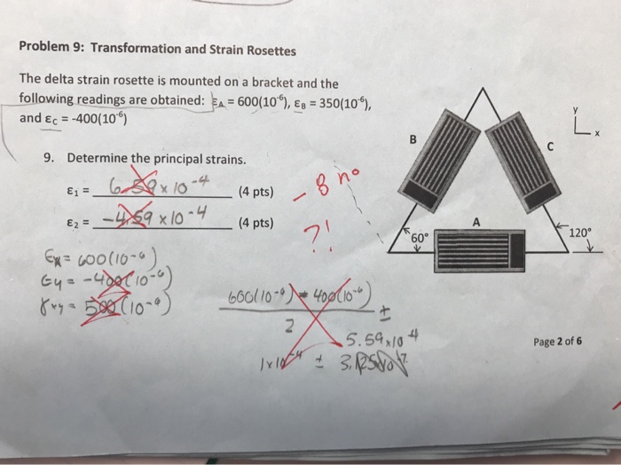 Solved The delta strain rosette is mounted on a bracket and | Chegg.com