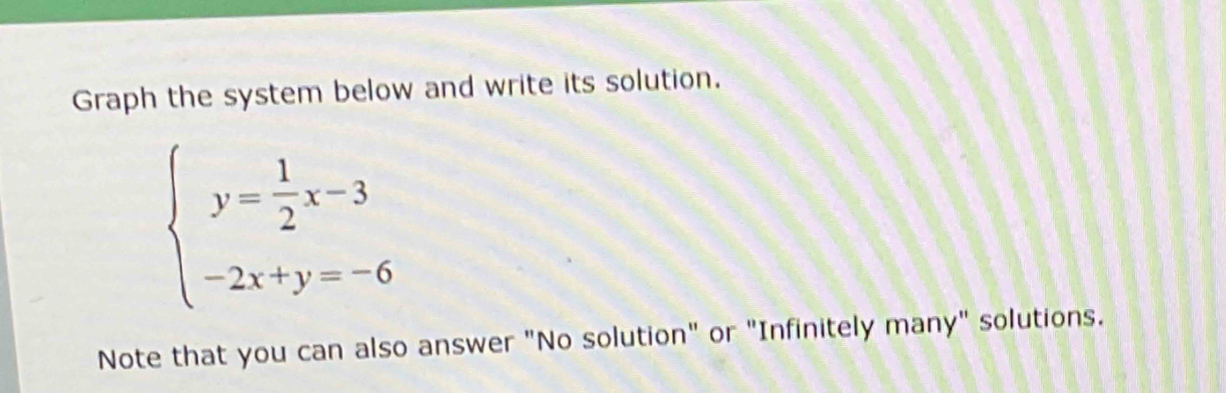 Solved Graph the system below and write its | Chegg.com