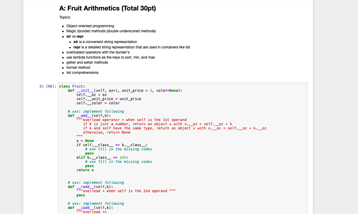 Solved A: Fruit Arithmetics (Total 30pt) Topics: containers | Chegg.com