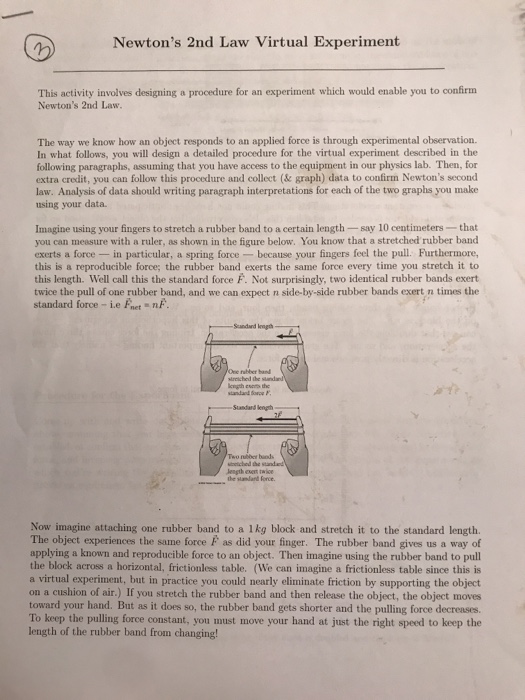 Solved Newton's 2nd Law Virtual Experiment This activity | Chegg.com