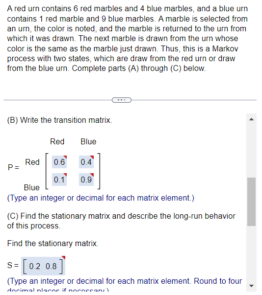 Solved urn. Complete parts (A) through (C) below. (A) Draw a | Chegg.com