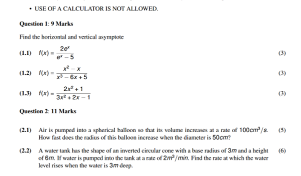 Solved USE OF ﻿A CALCULATOR IS ﻿NOT ALLOWED.Question 1: 9 | Chegg.com