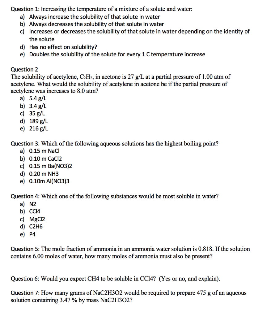 Solved Question 1: Increasing the temperature of a mixture | Chegg.com