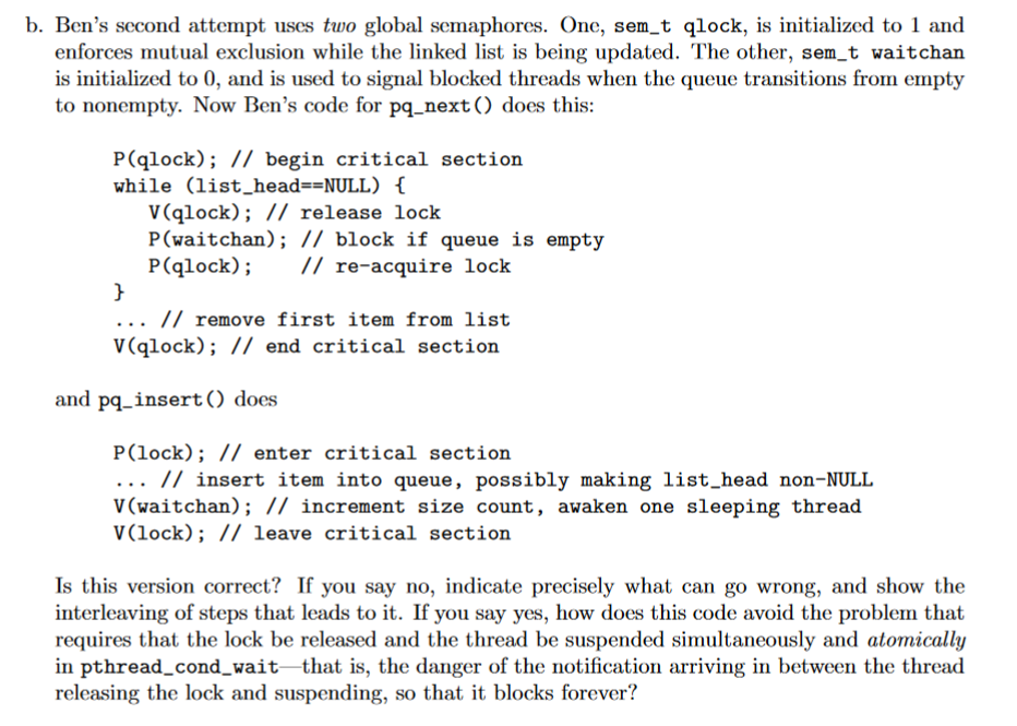 Solved /* POSIX semaphore wrappers */ void Sem_init(sem_t | Chegg.com