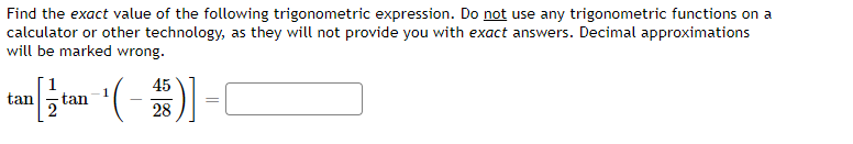 Solved Find the exact value of the following trigonometric | Chegg.com