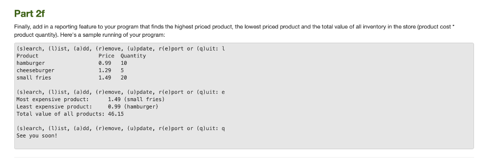 Solved Part 2a Note that the programs you will be writing | Chegg.com