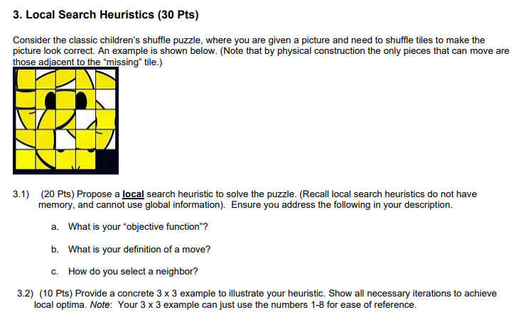 Solved Consider the classic children's shuffle puzzle, where | Chegg.com