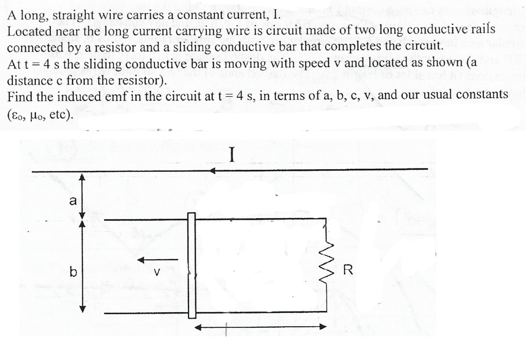 Solved A long, straight wire carries a constant current, I. | Chegg.com