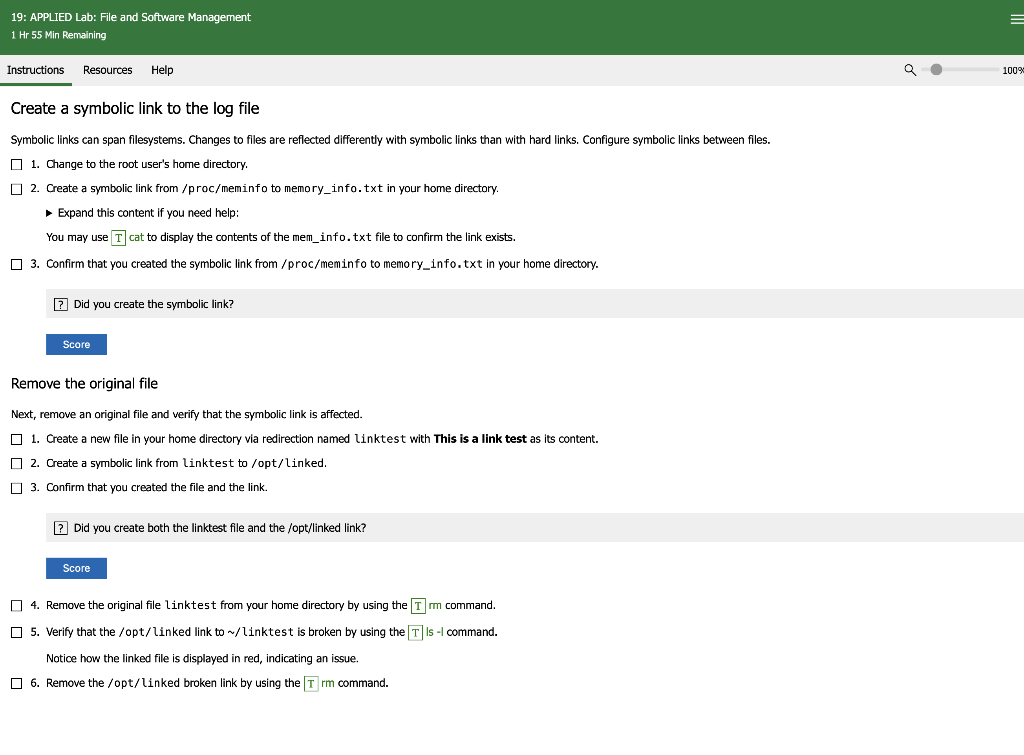 Solved I am struggling with this part of my linux lab and | Chegg.com