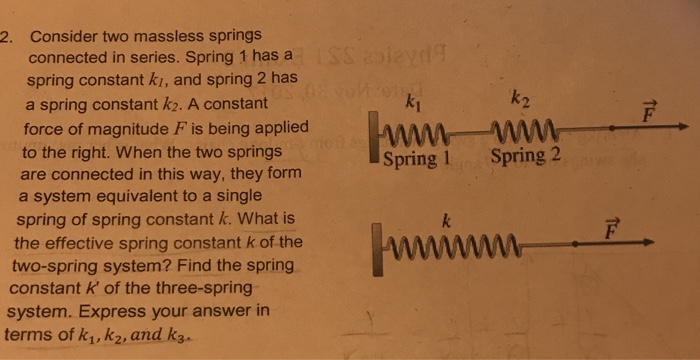 Solved Find the spring constant k’ of the three-spring | Chegg.com