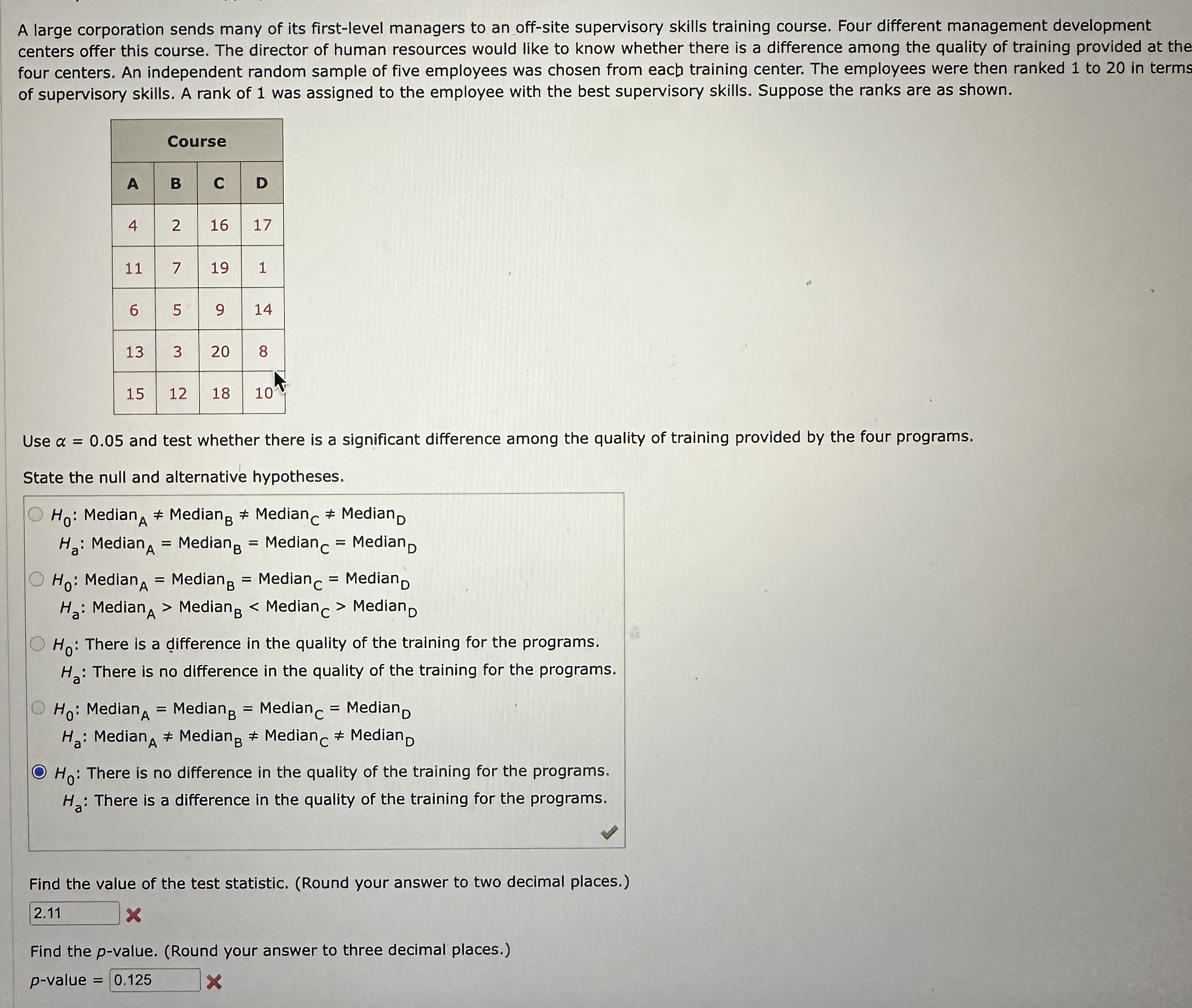 Solved A large corporation sends many of its first-level | Chegg.com
