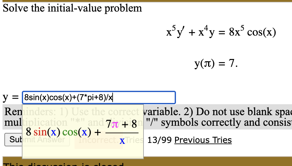 Solved Solve the initial-value problem | Chegg.com